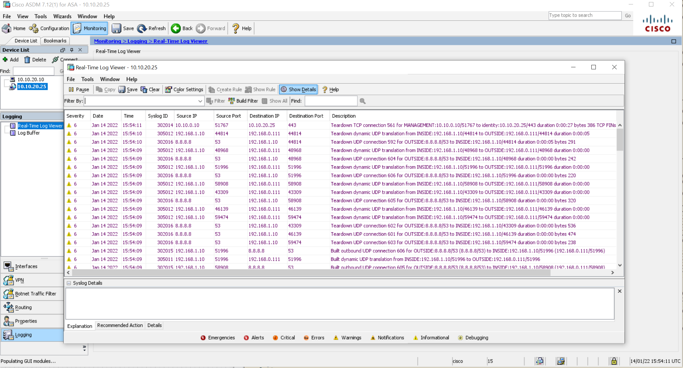 Cisco Logging Buffer Login Pages Info