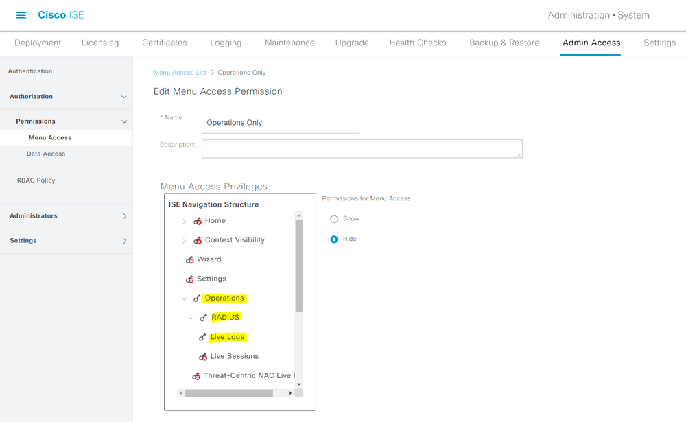 Cisco ISE Admin access with AD Account