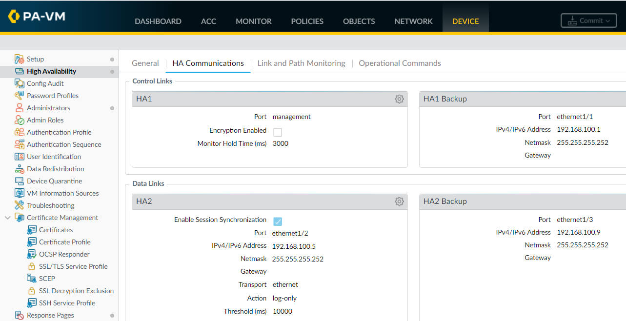A simple guide to Palo Alto Active/Passive Failover