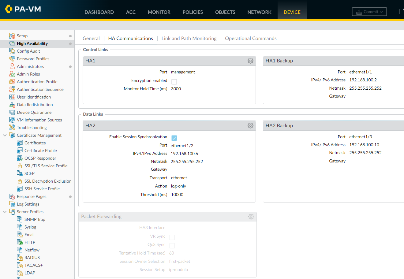 A simple guide to Palo Alto Active/Passive Failover
