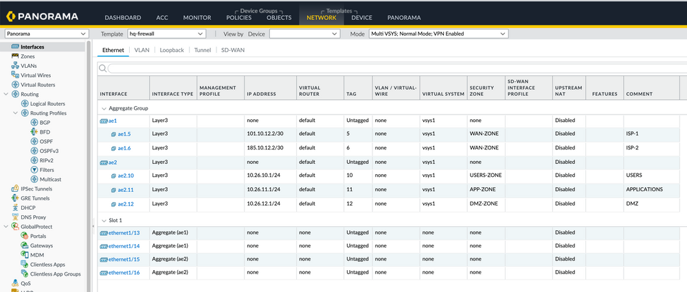Palo Alto Ansible Example - Interfaces and Zones