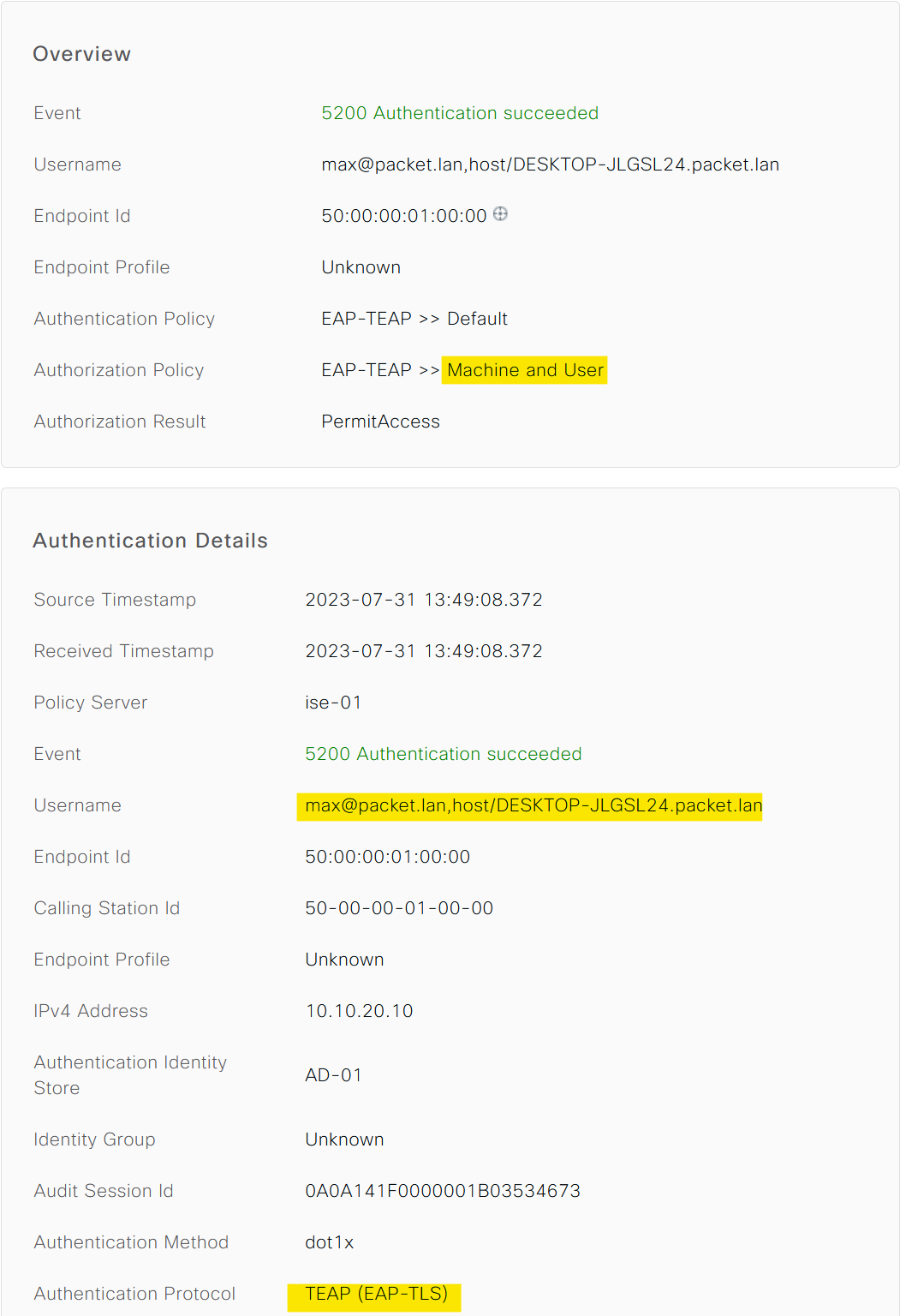 Cisco ISE Wired 802.1X with EAP-TEAP (EAP-Chaining)