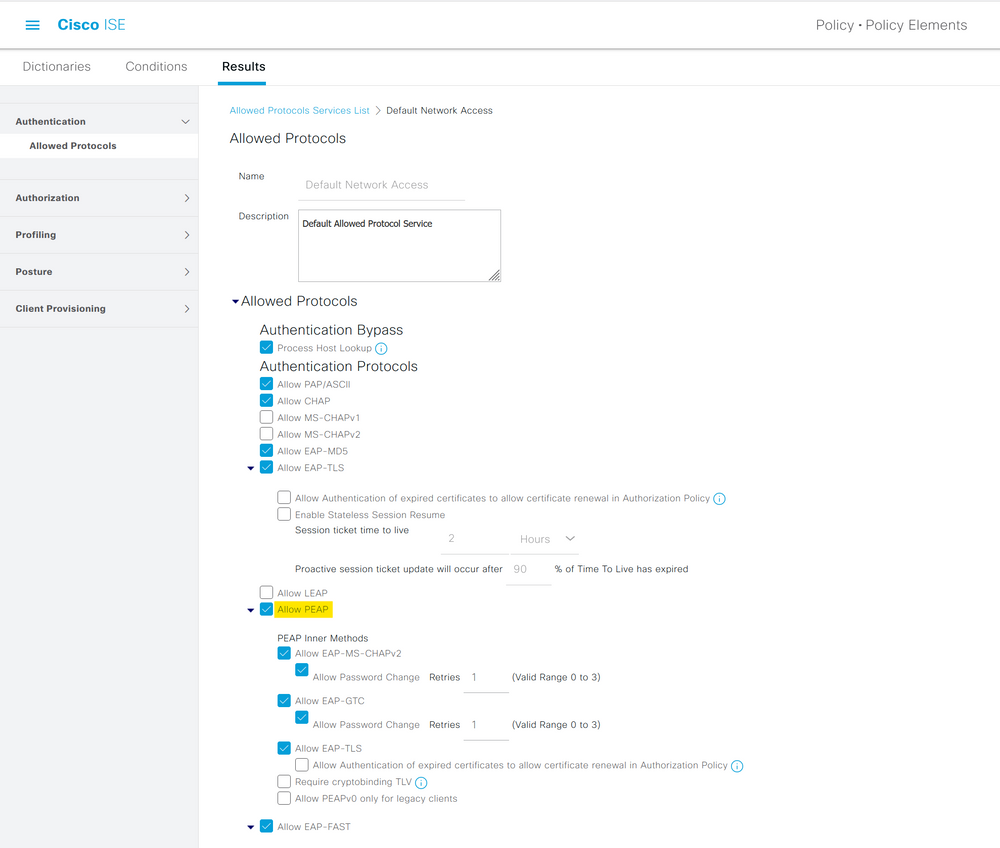 Cisco ISE Wired 802.1X with EAP-PEAP Example