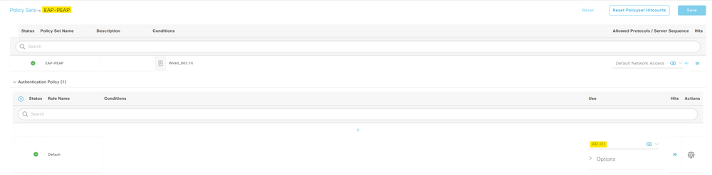 Cisco ISE Wired 802.1X with EAP-PEAP Example