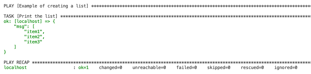Working with List in Ansible