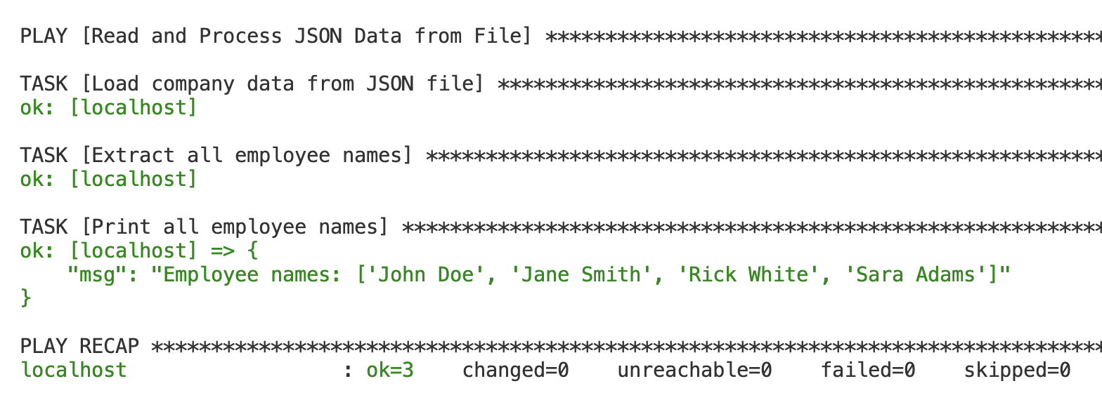 Working with JSON Data in Ansible