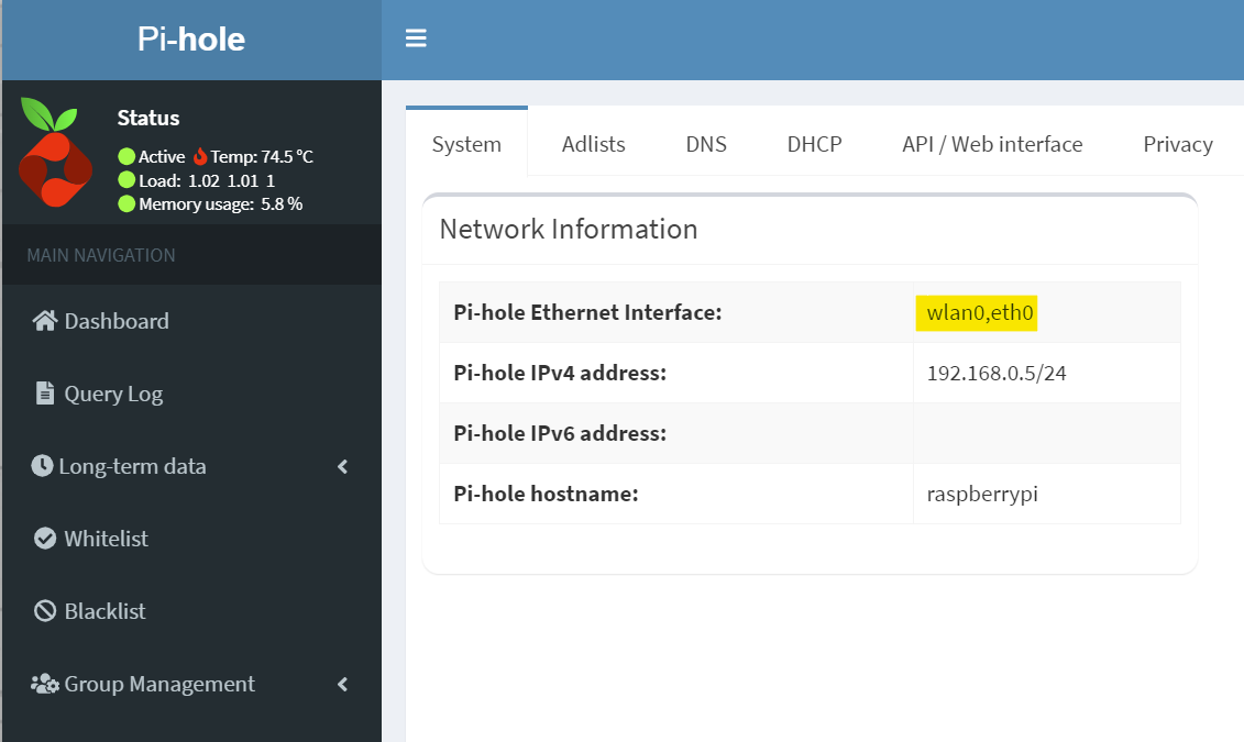 Pi-hole on Multiple Interfaces