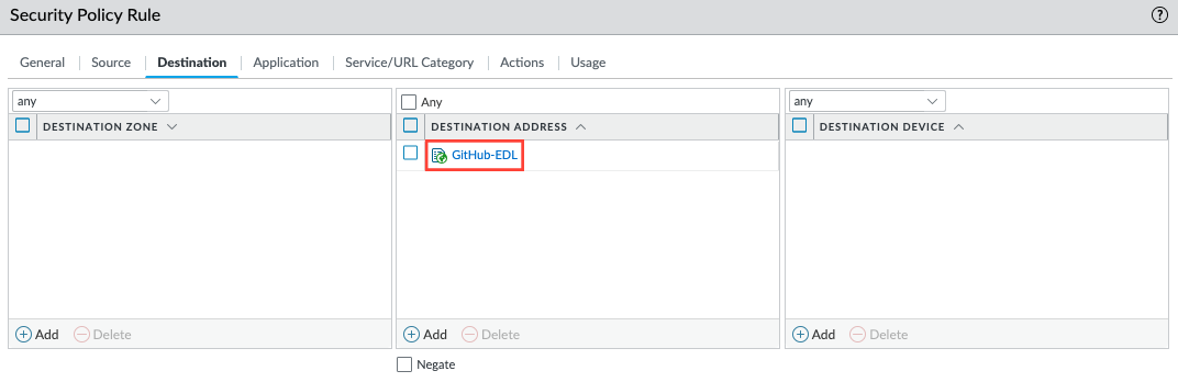 Palo Alto EDL Hosting Service Example (GitHub URLs)