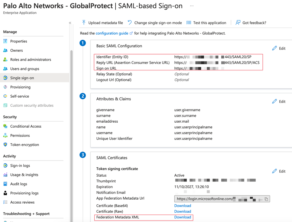 Global Protect VPN SAML SSO with Entra-ID