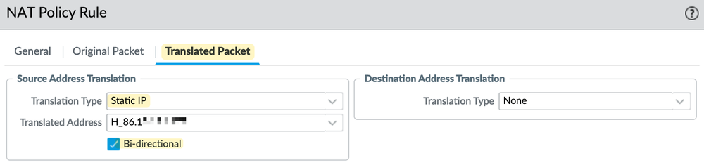 Palo Alto NAT Example