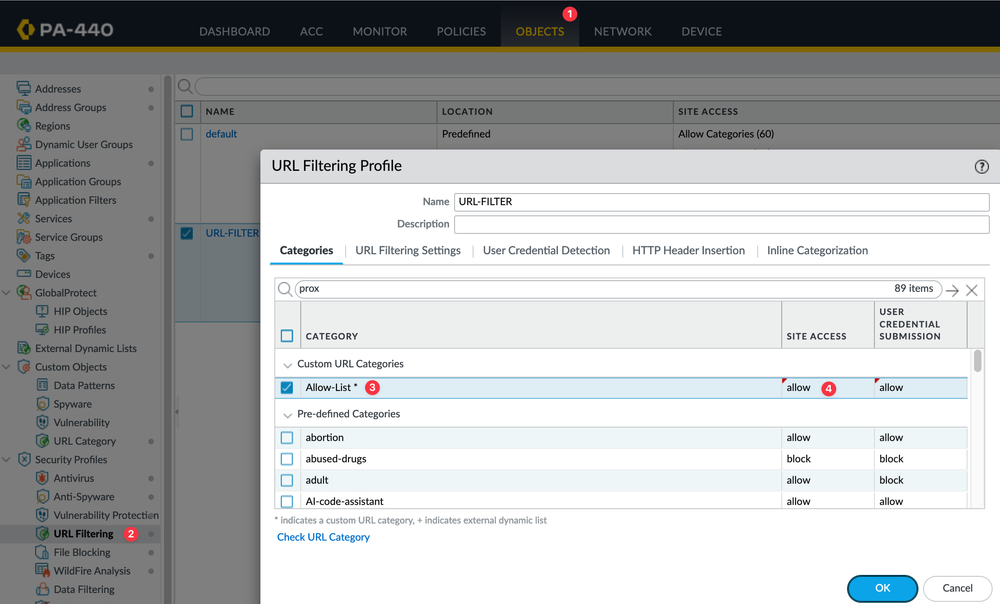 Palo Alto Allow Access To Certain URLs Matching A Blocked URL Category