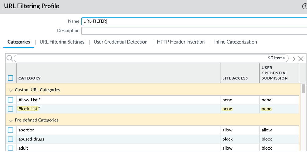 Palo Alto How to Block Specific URLs?