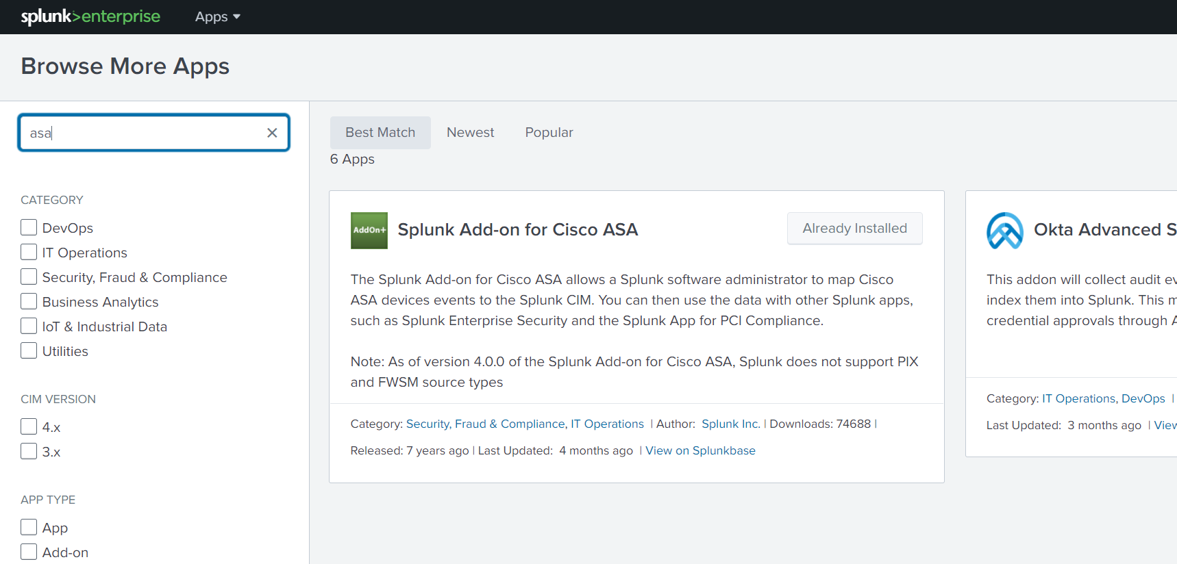 Cisco ASA syslogs with Splunk