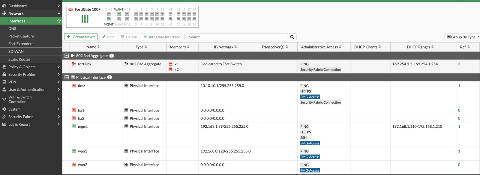 Fortinet Stack Configuration (FortiGate, FortiSwitch and FortiAP)