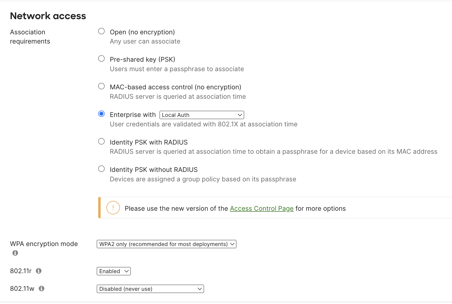 Meraki Local Auth: 802.1X without Radius Server