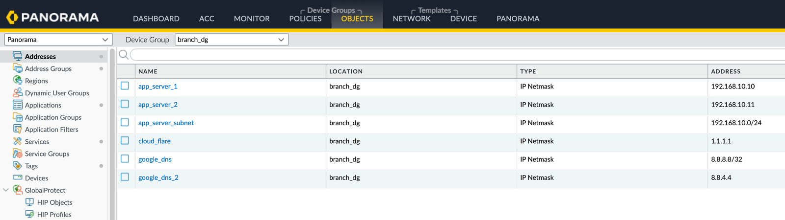 Palo Alto Load Partial Configuration