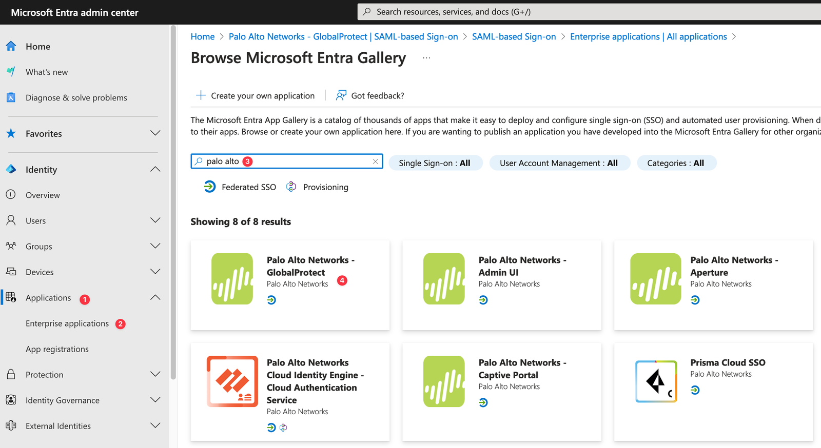 Global Protect VPN SAML SSO with Entra-ID