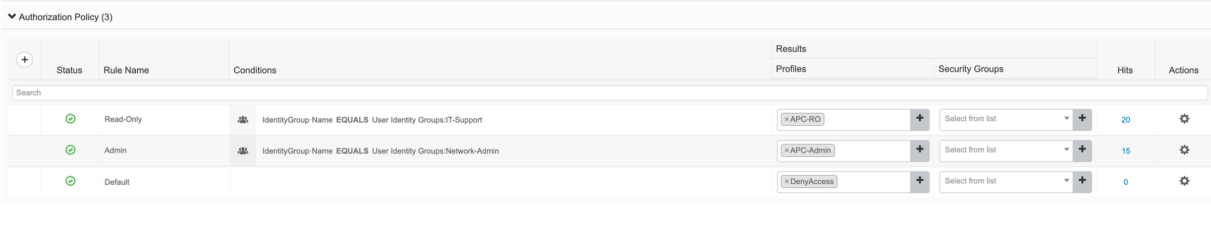 APC Radius authentication with Cisco ISE