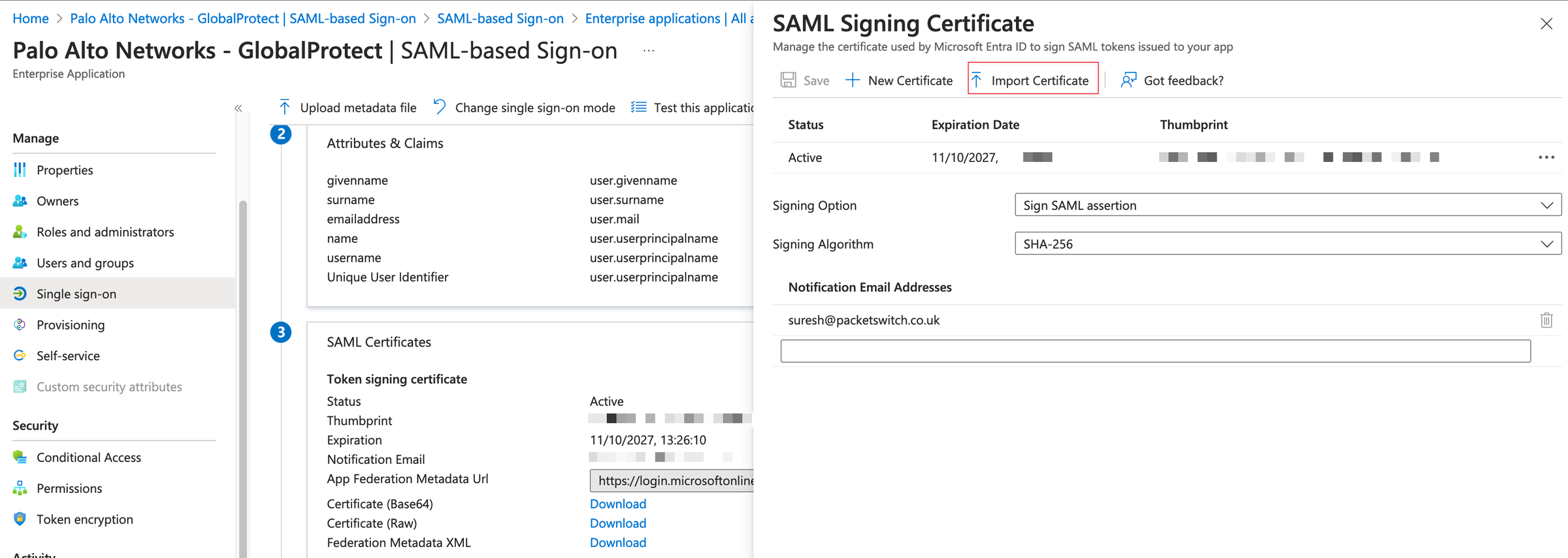 Global Protect VPN SAML SSO with Entra-ID