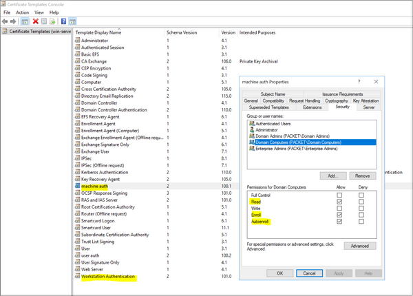 802.1X - Deploy Machine and User Certificates