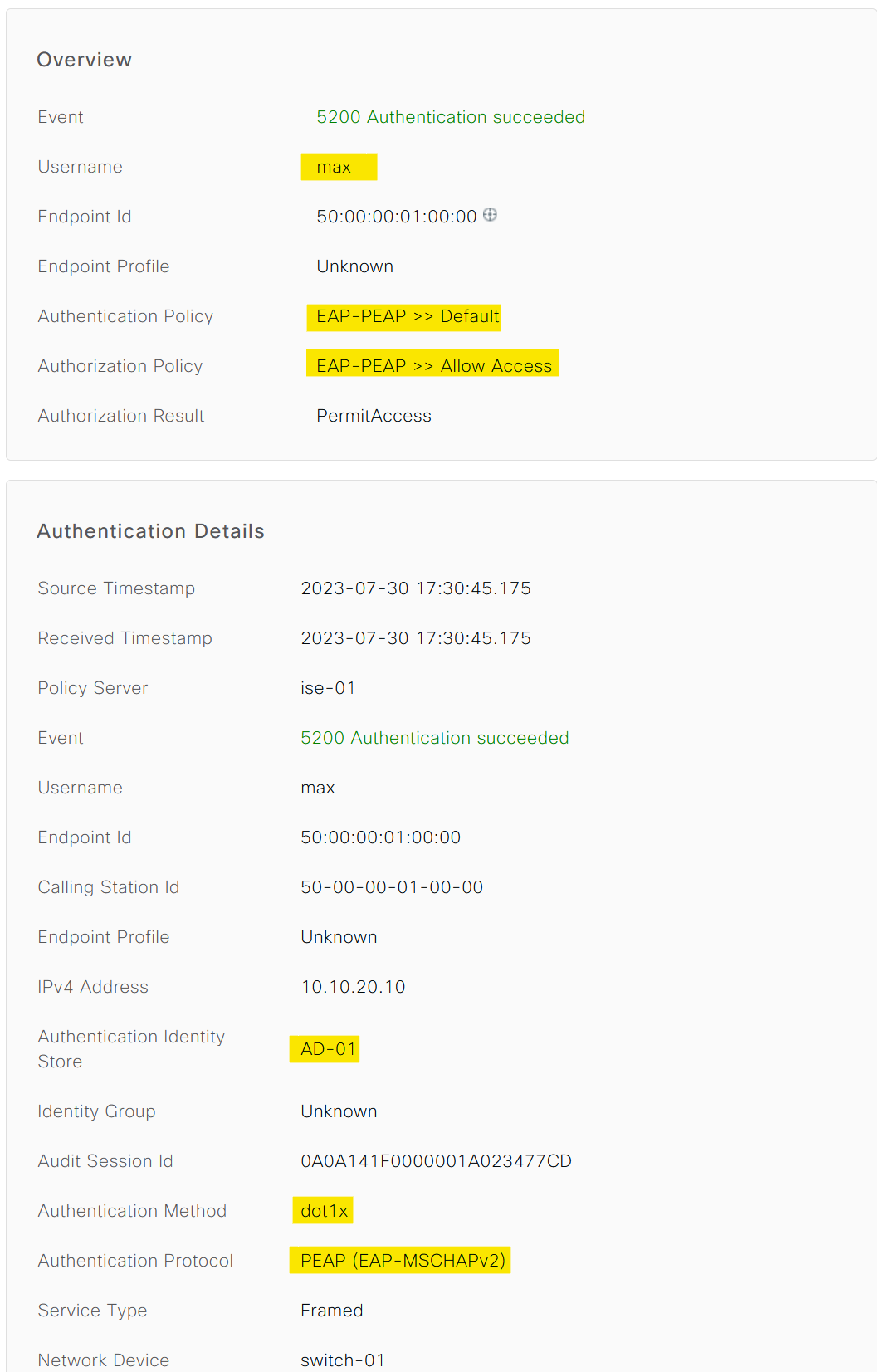 Cisco ISE Wired 802.1X with EAP-PEAP Example