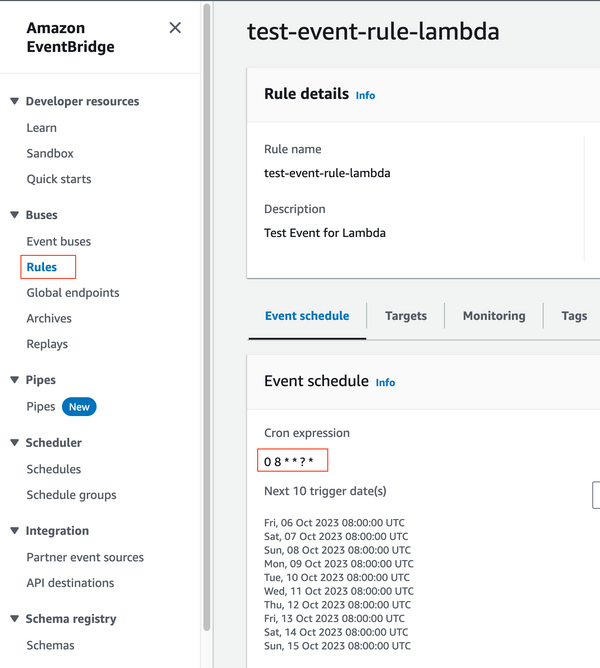 Schedule Aws Lambda Functions Using Eventbridge Rules