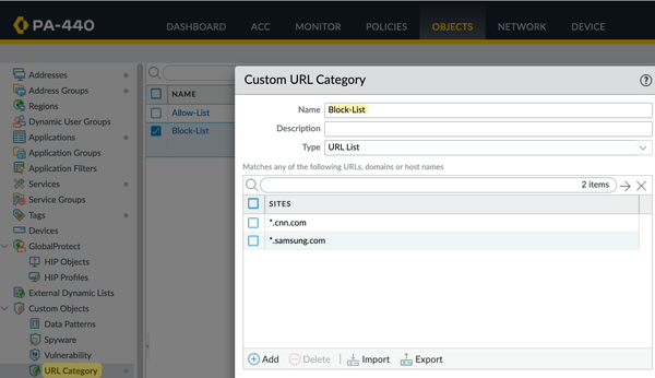 Palo Alto How To Block Specific Urls