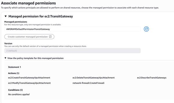 AWS Transit Gateway VPN Attachment and Resource Access Manager
